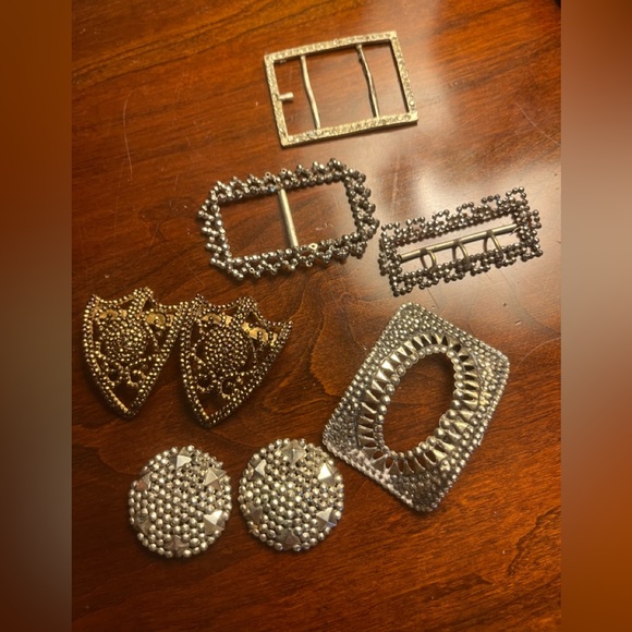 Shoes | Assortment Of Antique Art Deco Shoe Buckles Rhinestone Yellow ...